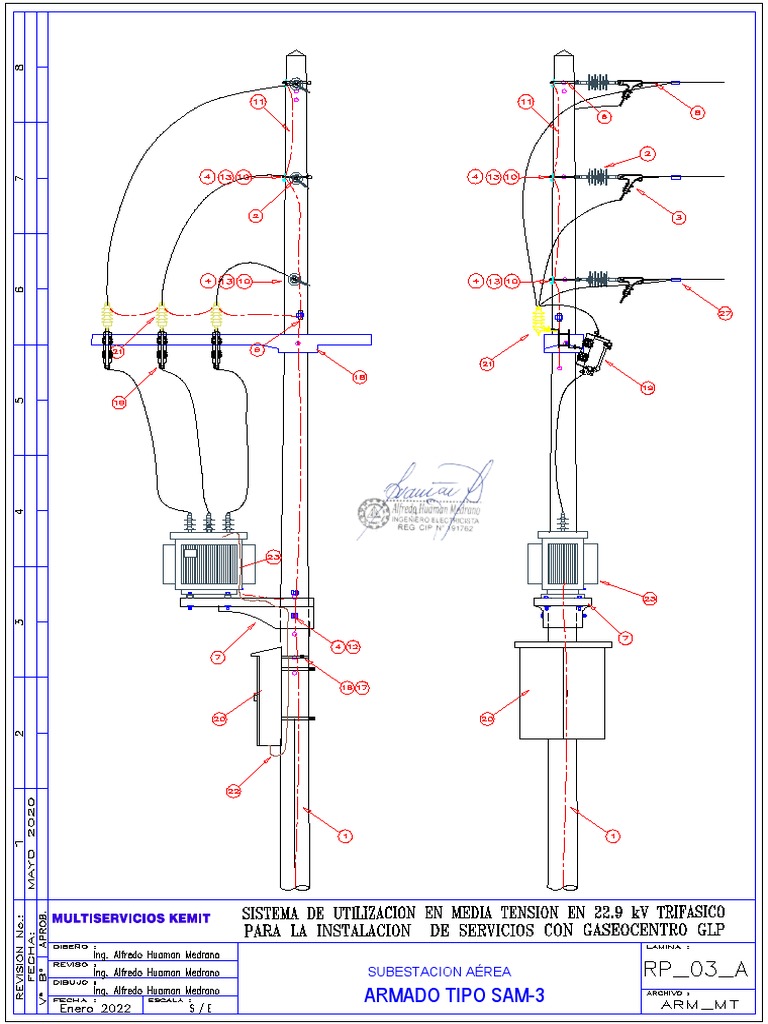 Rp-03a Armado Tipo Sam - 3, Seccionamiento + Transformador 3a.v2 | PDF