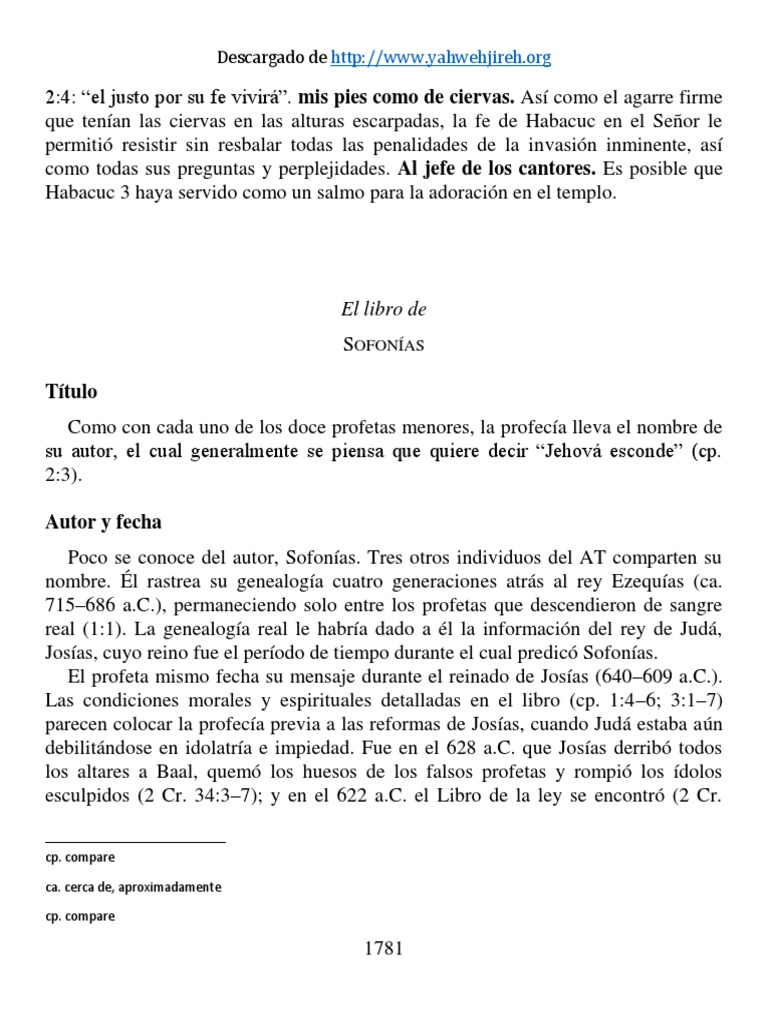Sofonías | PDF | Contenido bíblico | Creencia religiosa y doctrina