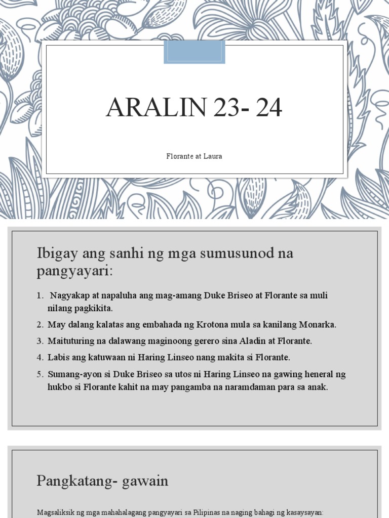 Aralin 23 - 24 Florante at Laura | PDF