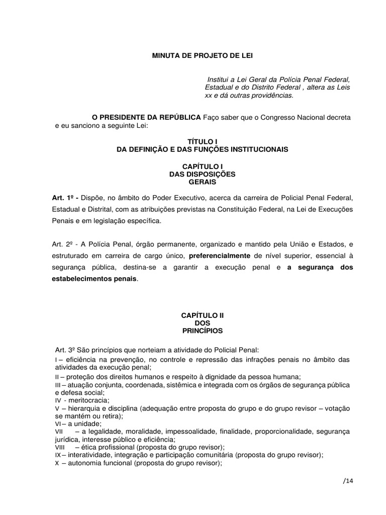 Minuta de Projeto de Lei | PDF