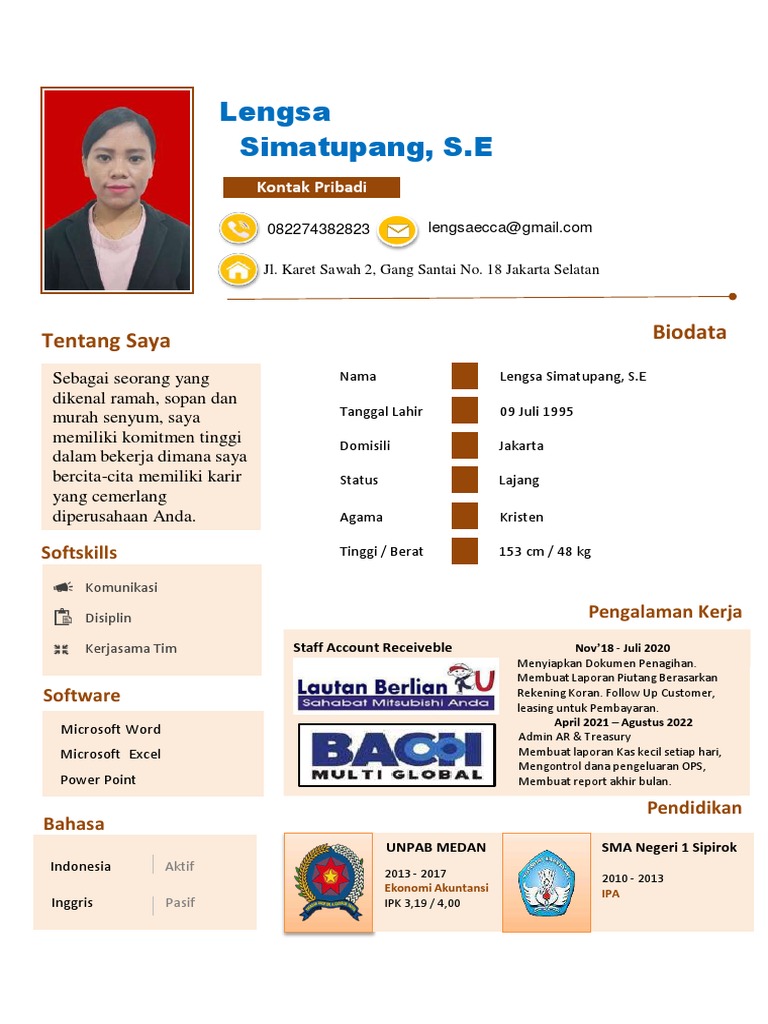 CV Lengsa Simatupang: Akuntansi & Administrasi | PDF