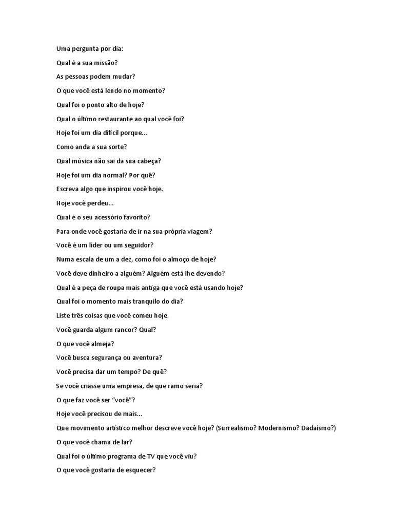 Uma Pergunta Por Dia | PDF