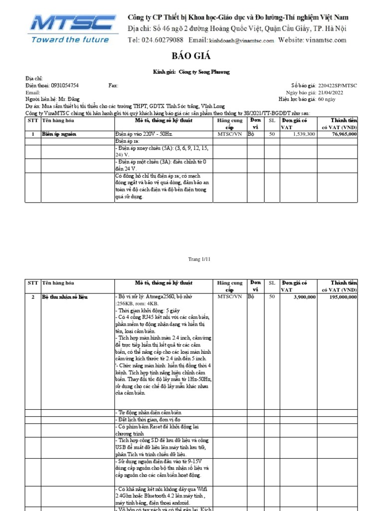 Gui BG Song Phuong THPT 210422 | PDF