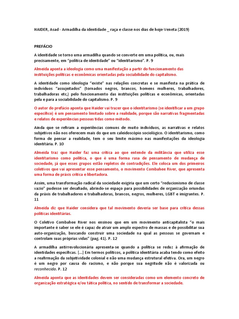 HAIDER, Asad - Armadilha Da Identidade | PDF | Raça (categorização ...