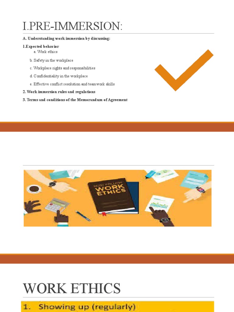 Work Immersion Guide for Students | PDF