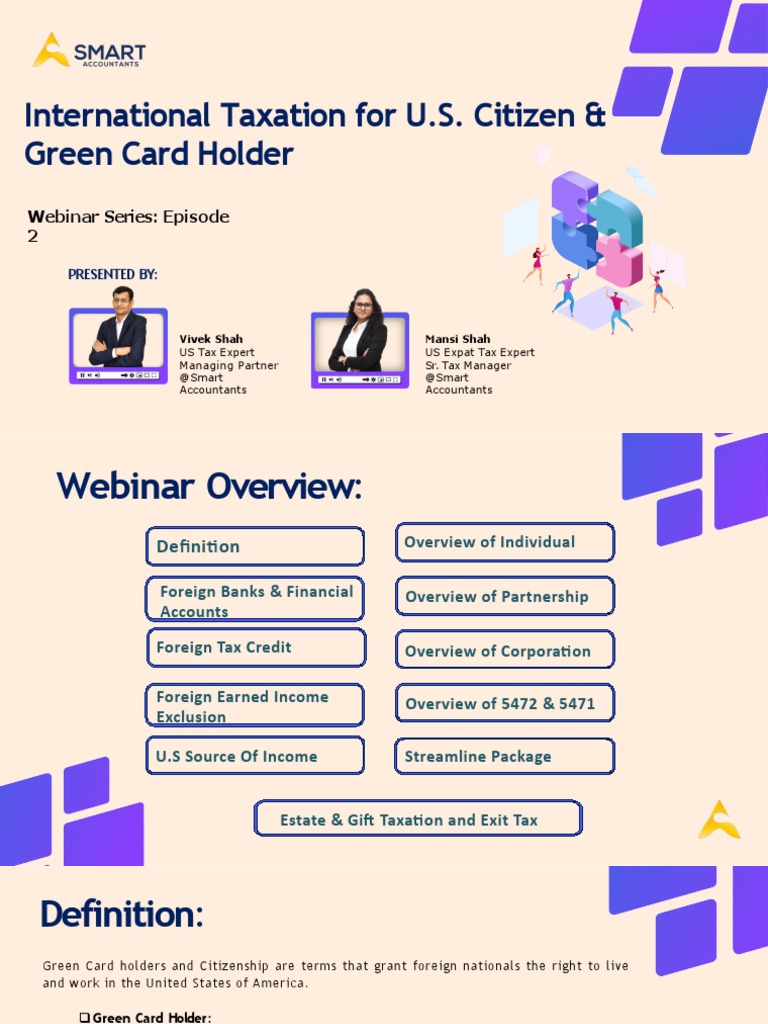 U.S. Taxation For Resident and Green Card Holder | PDF | Taxation In ...