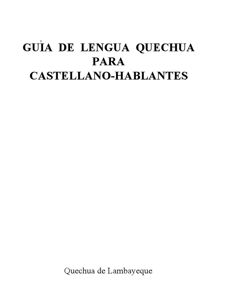 Guía - de - Lengua - Quechua - para - Castellano-Hablantes Con OCR | PDF