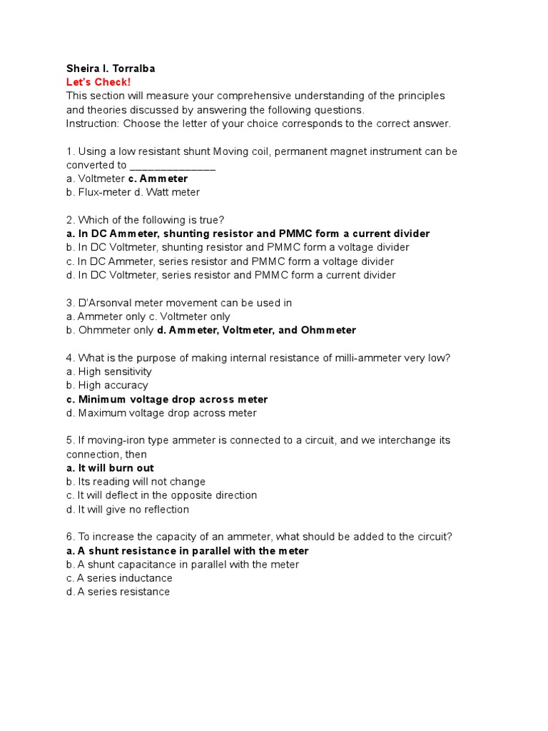 Let's Check!: Sheira I. Torralba | PDF | Quantity | Equipment