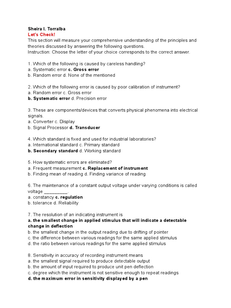 Let's Check!: Sheira I. Torralba | PDF | Observational Error | Accuracy ...