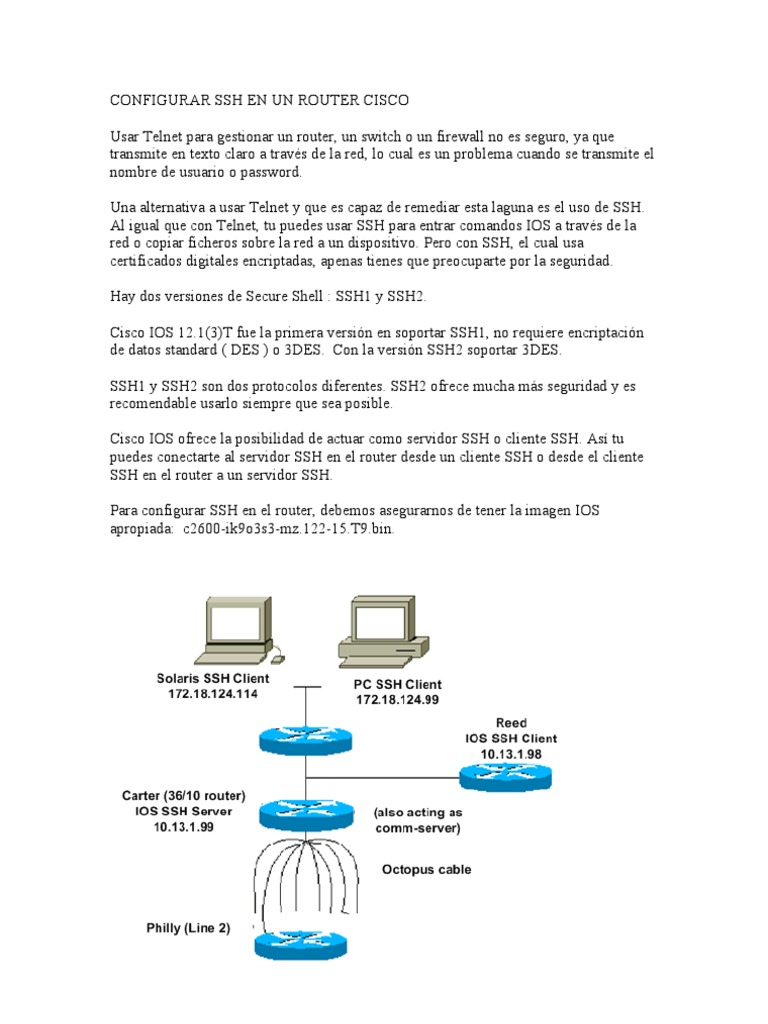 Configurar Ssh En Un Router Cisco Secure Shell Era De La Información