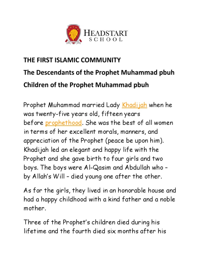 The First Islamic Community | PDF | Muhammad | Banu Hashim