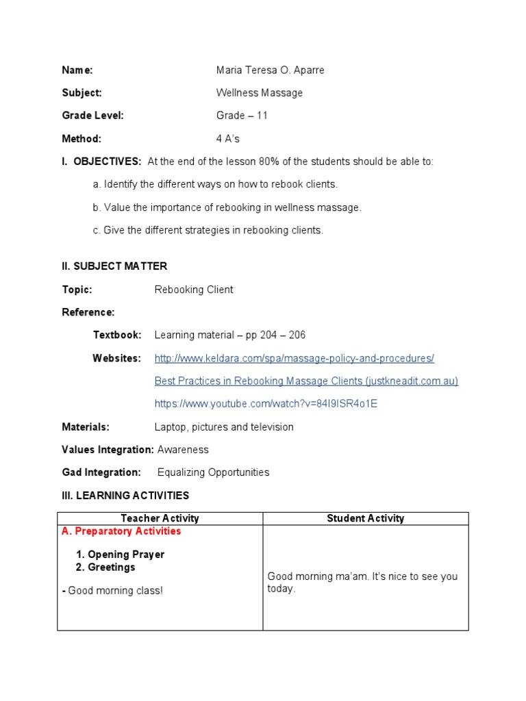 Rebooking Client | PDF | Teachers | Classroom