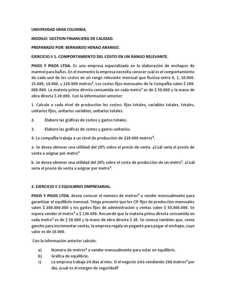 Ejercicio # 1 Rango Relevante | PDF | Bancos | Servicios financieros