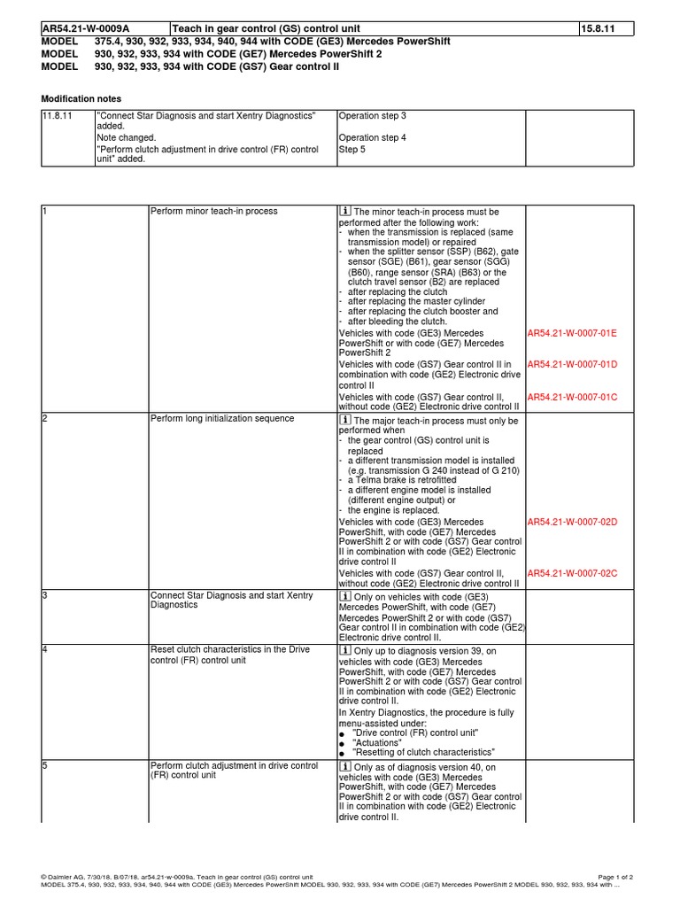 Teach in Gear Control (GS) Control Unit | PDF | Automotive Technologies ...