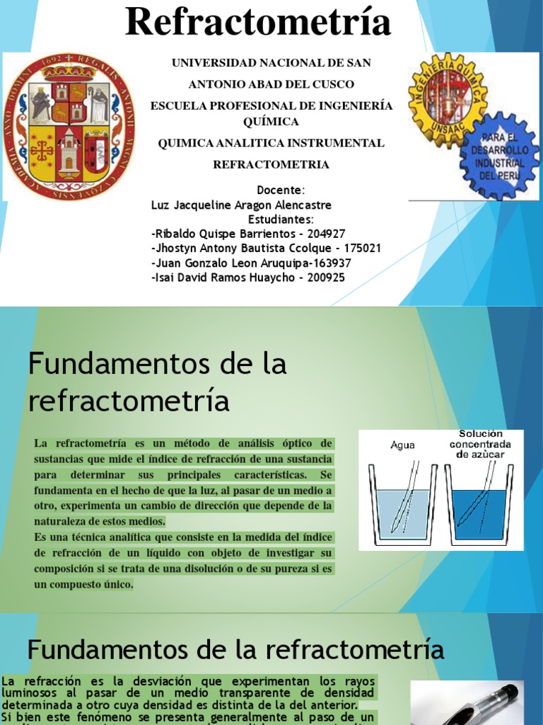 Fundamentos y Aplicaciones de la Refractometría | PDF | Ligero | Refracción