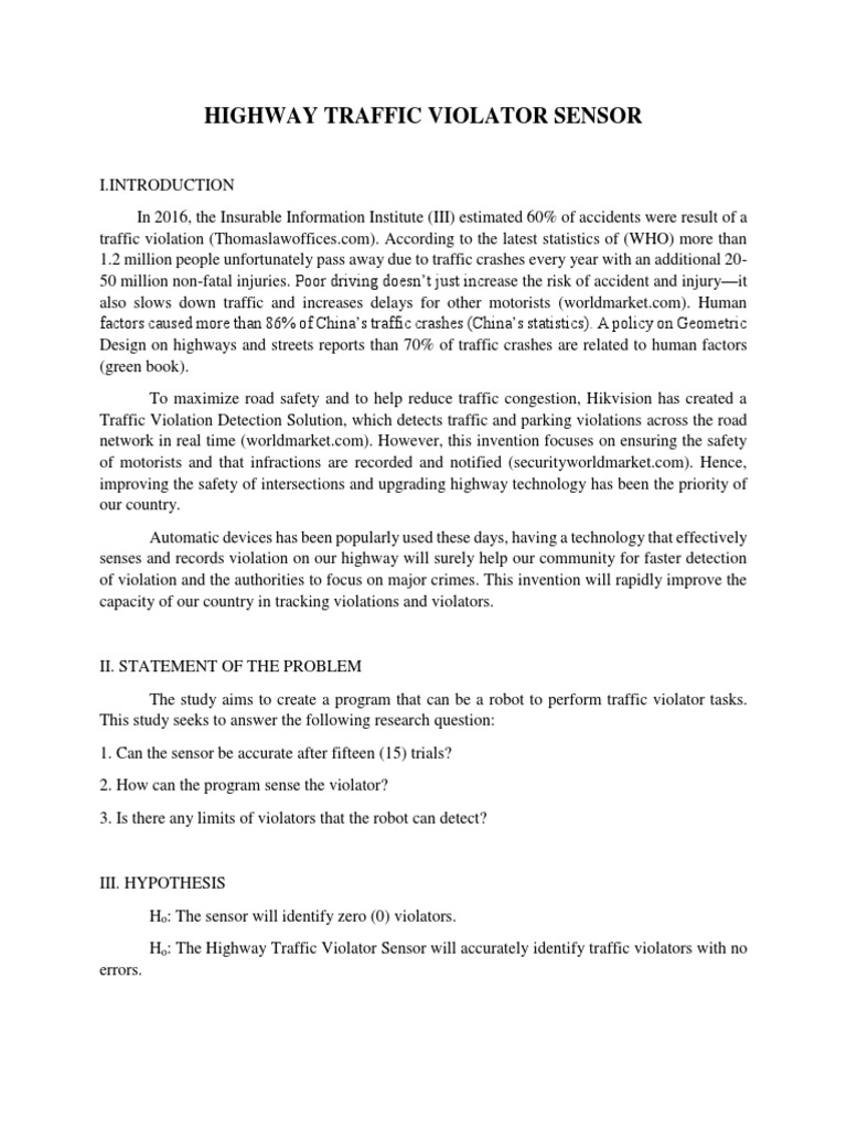 Highway Traffic Violator Sensor | PDF | Traffic | Traffic Collision