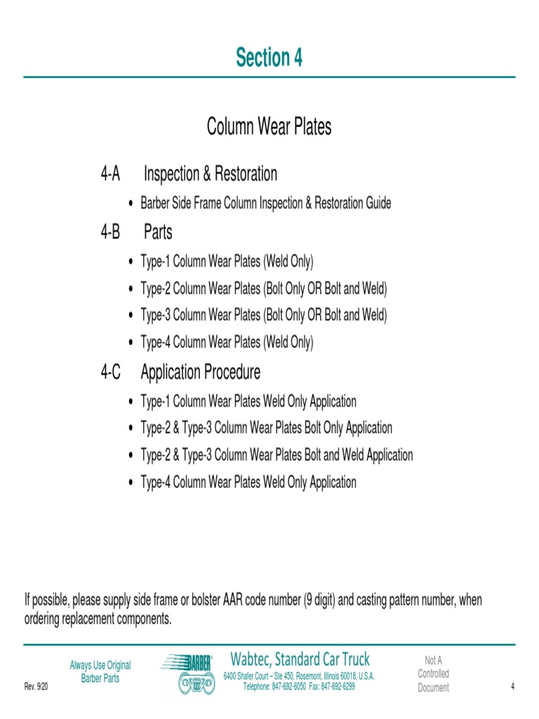 Section 4: Column Wear Plates | PDF | Screw | Nut (Hardware)