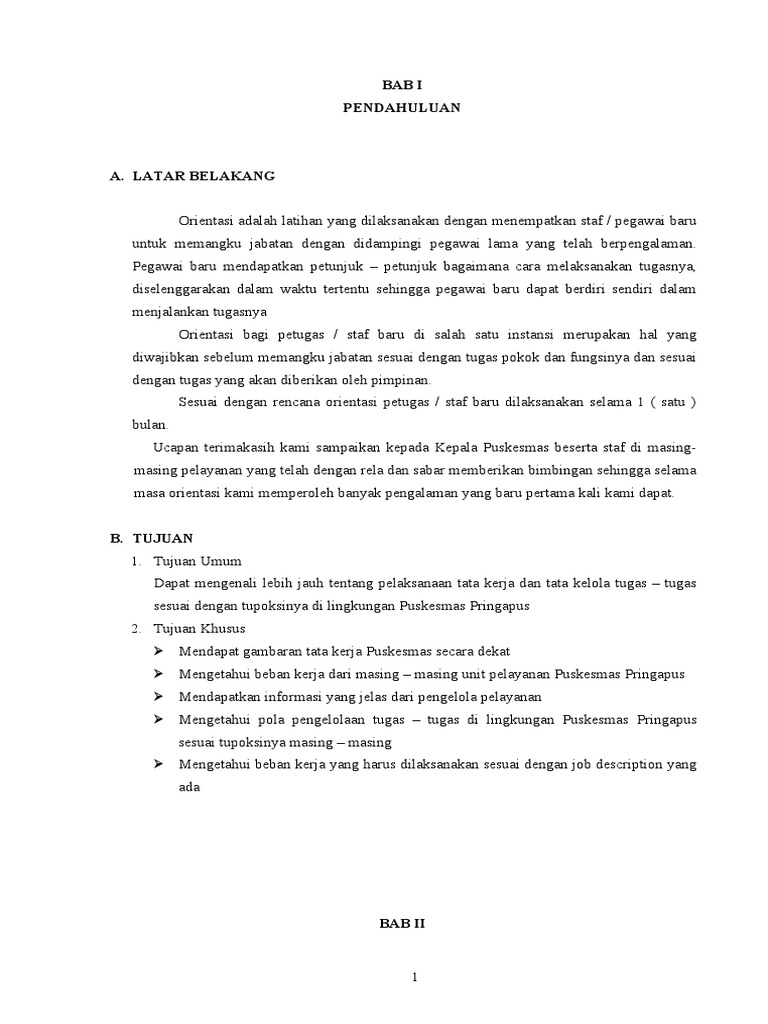 Laporan Orientasi PPPK | PDF