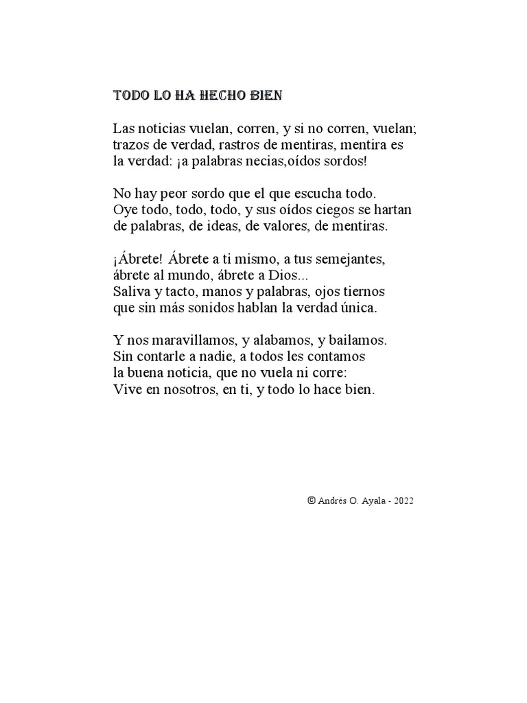 Todo Lo Ha Hecho Bien | PDF | Estudios de idiomas extranjeros