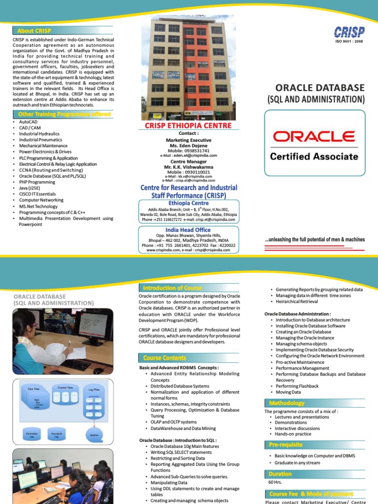 Oracle - Database - (SQL and Administration) | PDF | Databases ... Oracle - Database - (SQL and Administration) | PDF | Databases ...