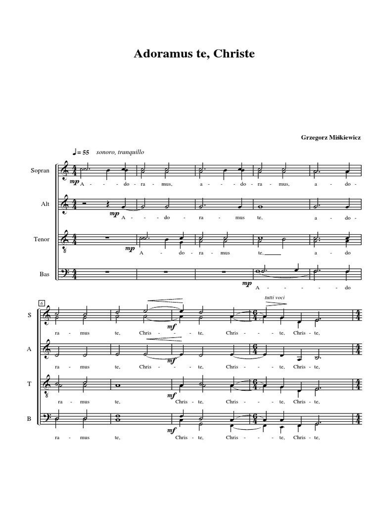 Adoramus Te, Christe | PDF