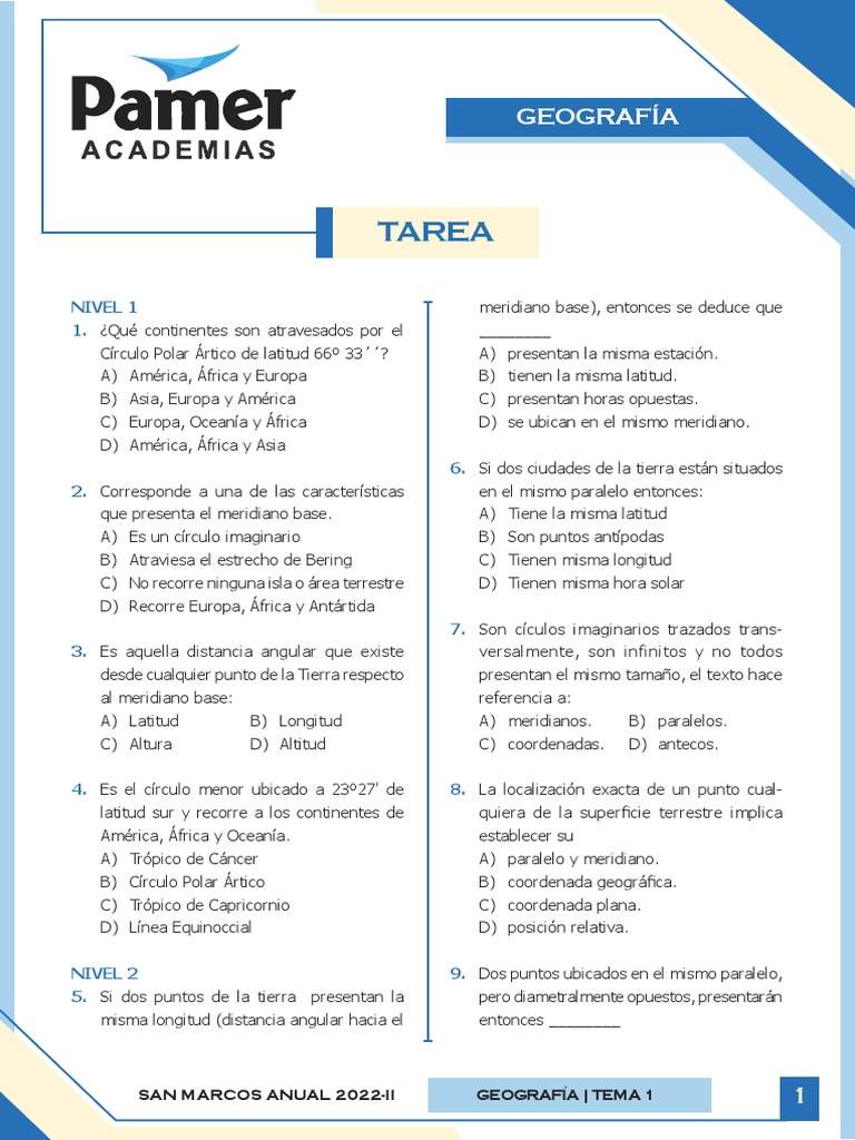 T - Sem1 - Geo - Geodesia - Coordenadas Geograficas | PDF | Ecuador | Tierra