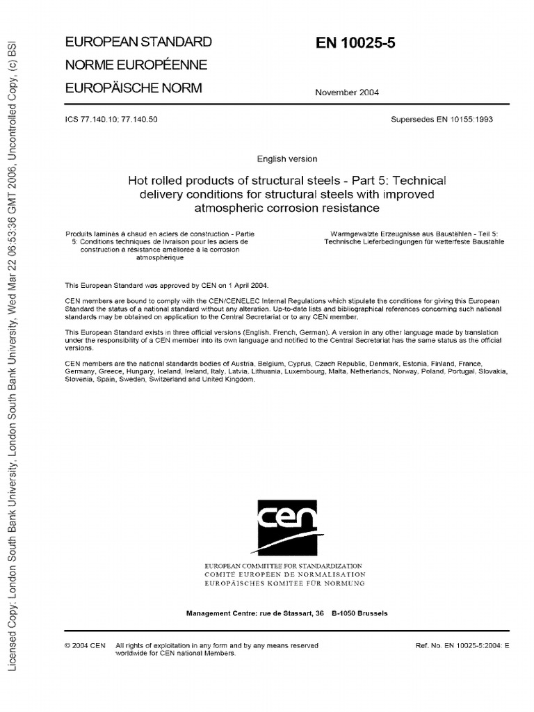 En 10025-5-2004 | PDF