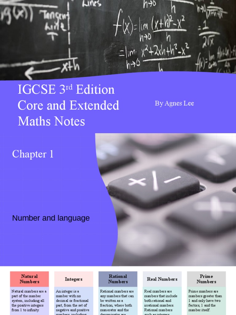 Igcse Core Math 3rd Edition Notes Pdf Numbers Percentage