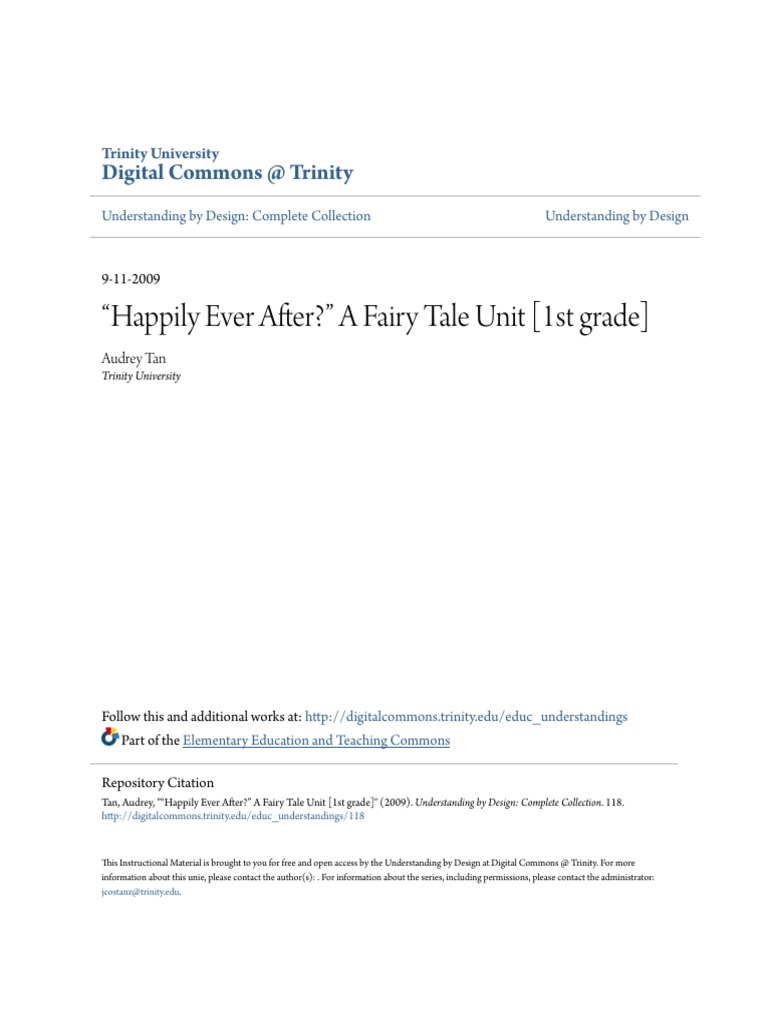 Happily Ever After - A Fairy Tale Unit (1st Grade) | PDF | Fairy Tales ...