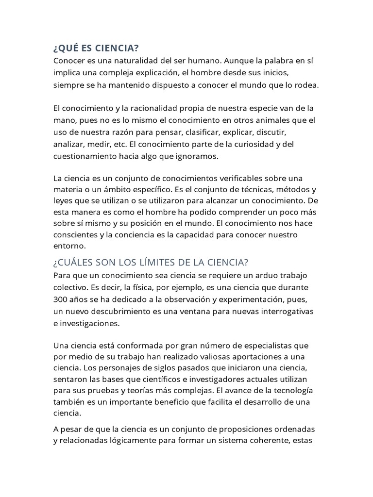 2e Qué Es Ciencia | PDF | Conocimiento | Science