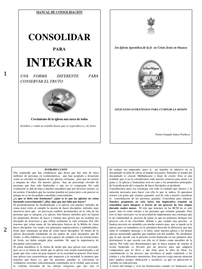 Manual Consolidar para Integrar 1 | PDF | Iglesia cristiana | Pentecostés