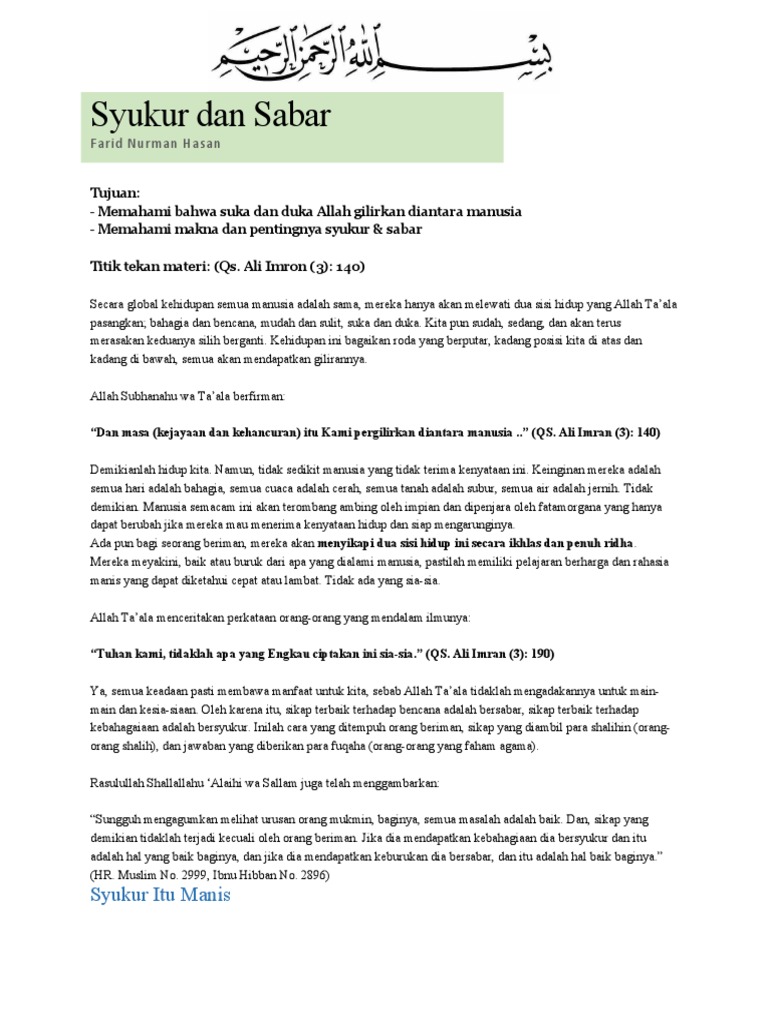 6126 - Syukur & Sabar | PDF