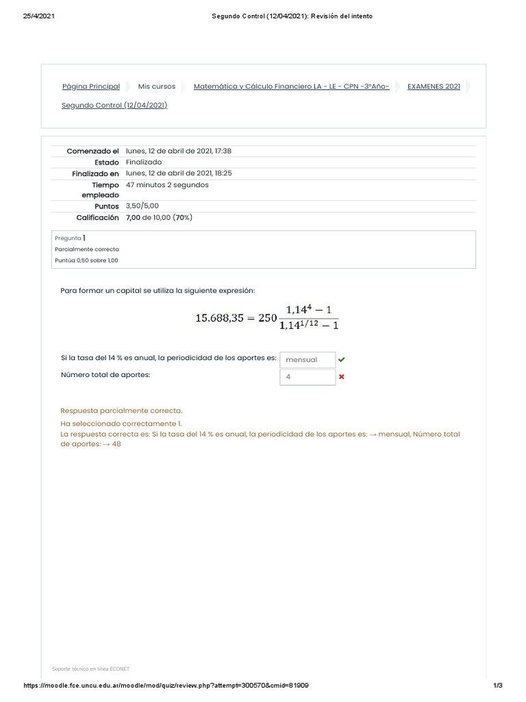 Segundo Control (12 - 04 - 2021) Matemática Financiera | PDF | Dinero ...