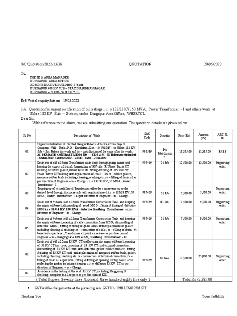 Ukhra 50 Tr. Oil Leakage Work - 36 | PDF | Transformer | Power Engineering