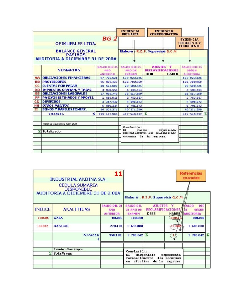 Plantilla Hoja de Trabajo de Auditoria | PDF