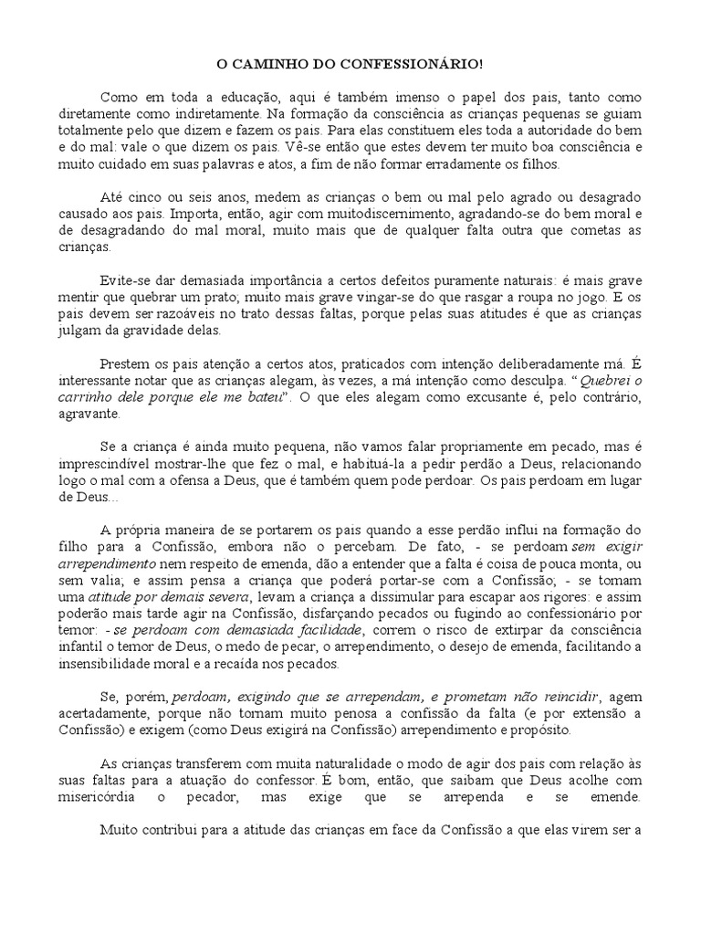 Prepare Seus Filhos para o Sacramento Da Confissão | PDF | Pecado | Amor
