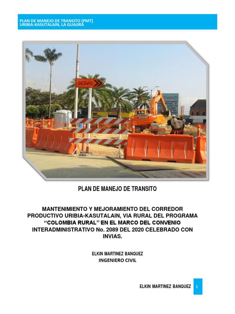 Plan de Manejo de Tránsito (PMT) Uribia-Kasutalain, La Guajira | PDF ...