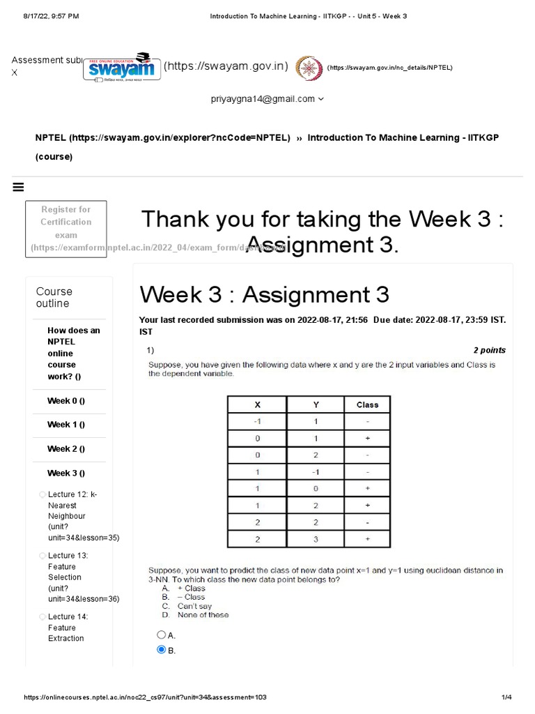 Introduction To Machine Learning - IITKGP - Unit 5 - Week 3 | PDF ... Introduction To Machine Learning - IITKGP - Unit 5 - Week 3 | PDF ...
