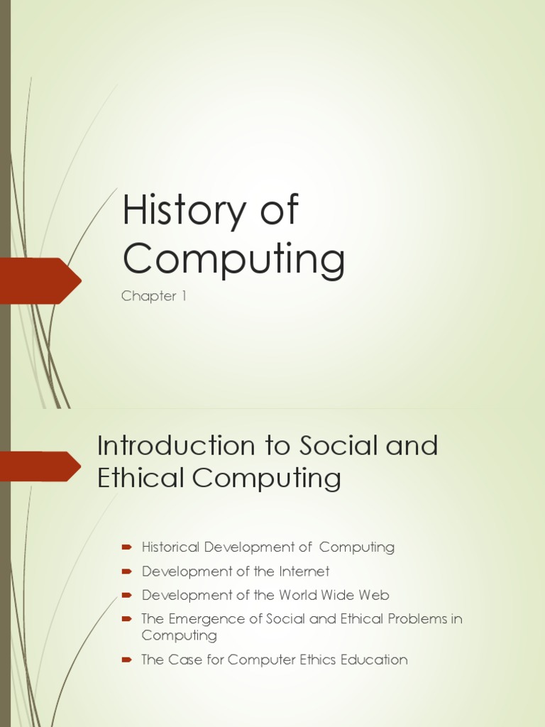 Lecture 1 - History of Computing | PDF | World Wide Web | Internet & Web