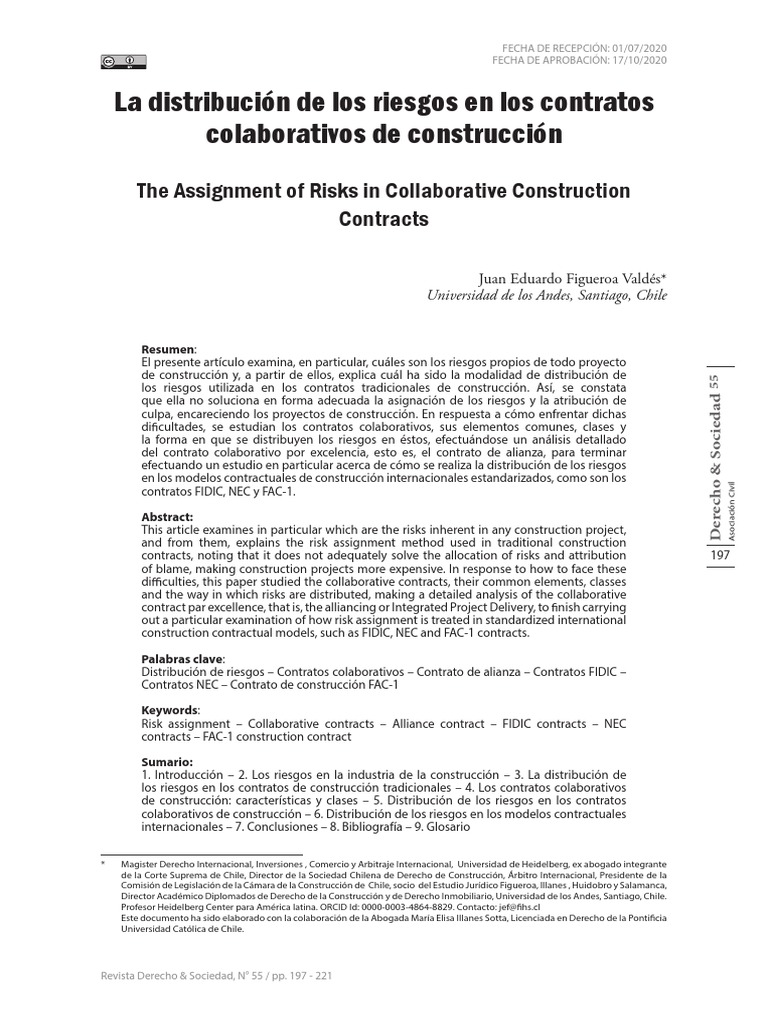 Contratos - La Distribución de Los Riesgos en Los Contratos ...