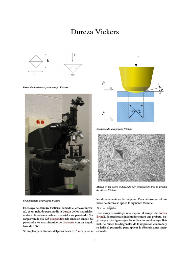 Dureza Vickers | PDF | Dureza | Materiales