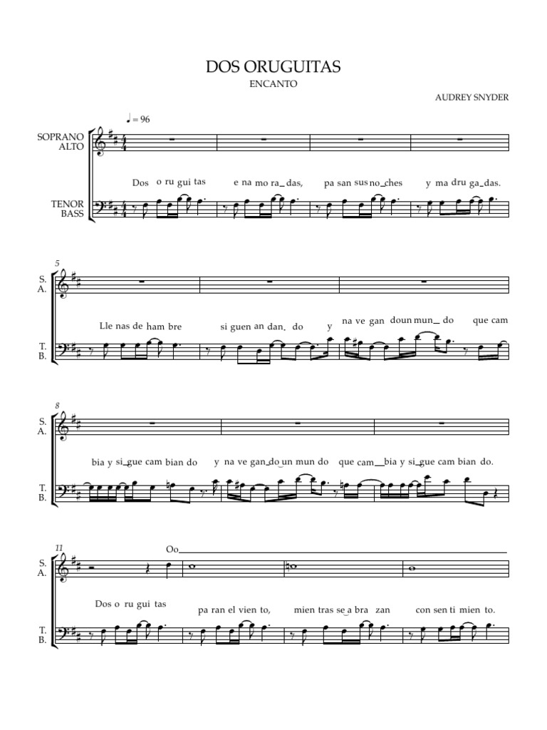 Dos Oruguitas - Partitura Completa | PDF | Phonétique | Alphabet latin