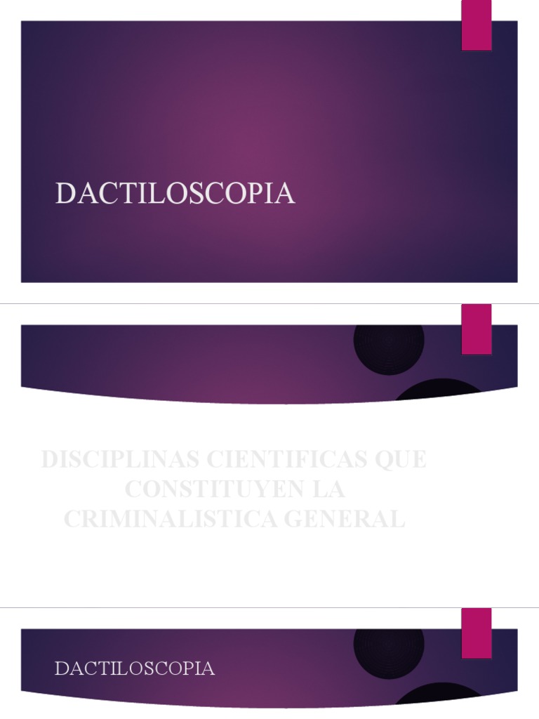 Fundamentos de la Dactiloscopia Forense | PDF | Huella dactilar ...