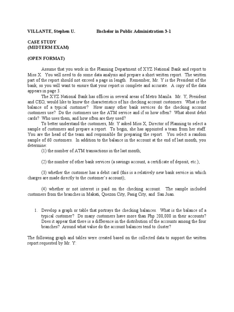 VILLANTE, Stephen U. Bachelor in Public Administration 3-1 Case Study ...