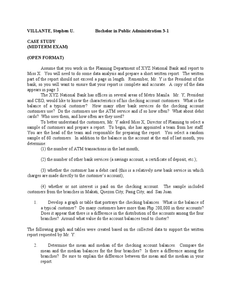 VILLANTE, Stephen U. Bachelor in Public Administration 3-1 Case Study (Midterm Exam) (Open ...