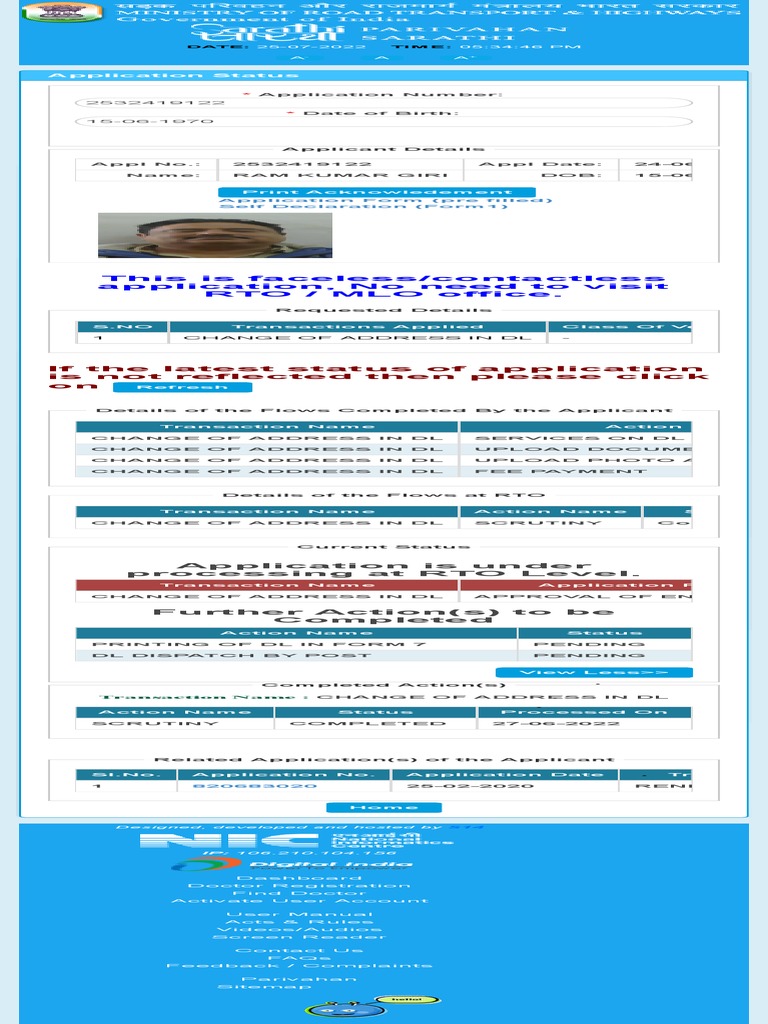 This Is Faceless/contactless Application, No Need To Visit RTO / MLO Office | PDF | Computing ...