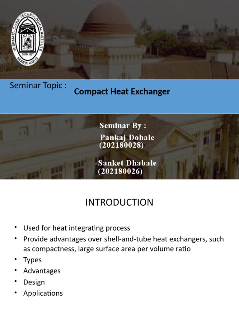 Compact Heat Exchanger Seminar: Exploring Types, Advantages, Design ...