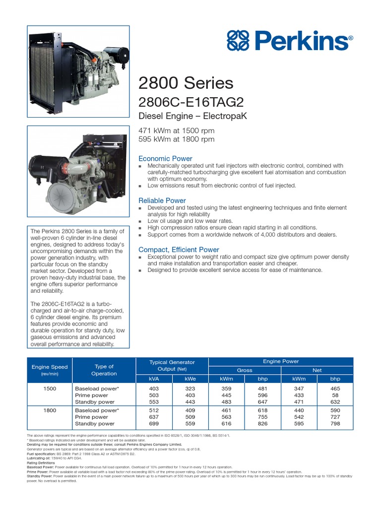 2800 Series: 2806C-E16TAG2 | PDF | Diesel Engine | Engines