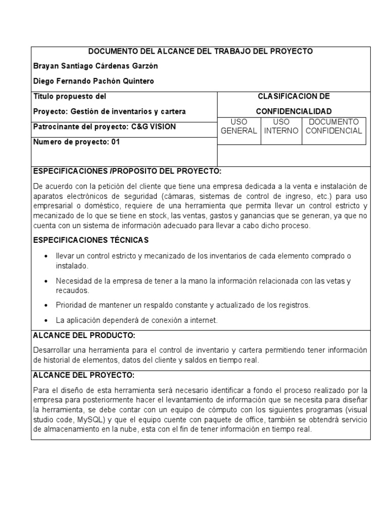 Documento Del Alcance | PDF | Business | Aplicación movil