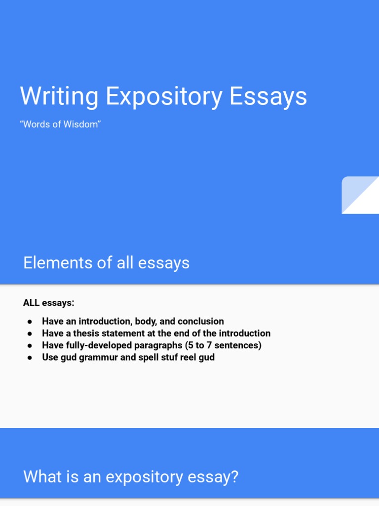 Expository Essay Words of Wisdom | PDF | Essays | Paragraph